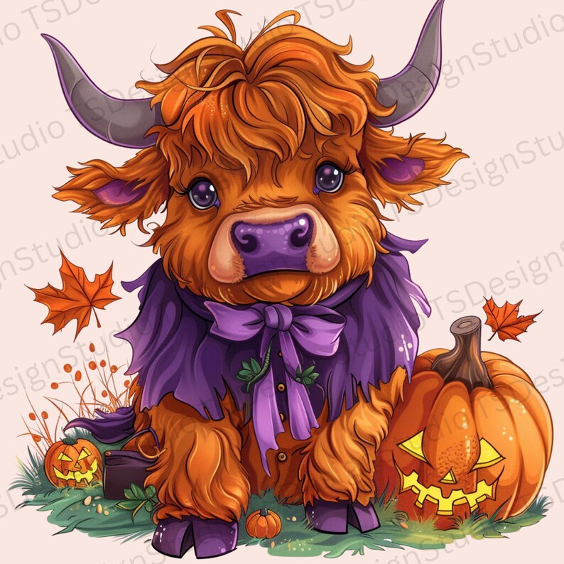 Highland Cow Halloween Clipart, High Quality Pngs, Highland Cow PNG ...
