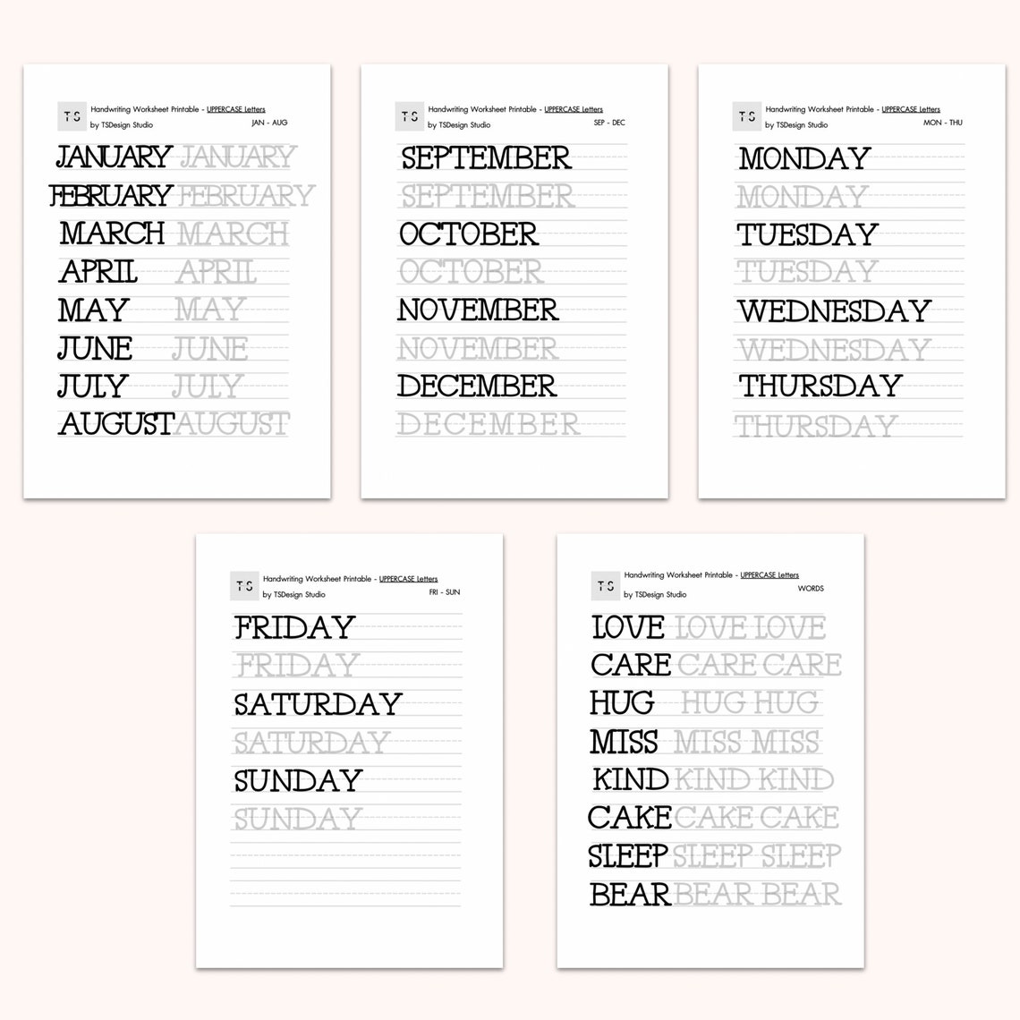 Handwritten Scribble Worksheets 15 Page, Hand Lettering Alphabet ABC ...