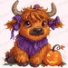 Highland Cow Halloween Clipart, High Quality Pngs, Highland Cow PNG ...