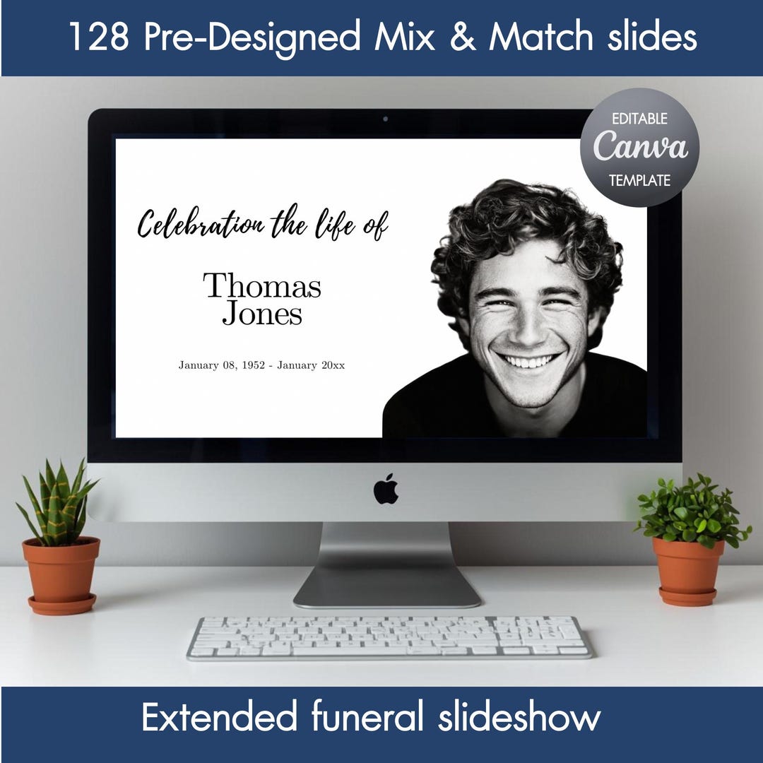 Funeral Slideshow Template, Celebration of Life Powerpoint, Minimal ...