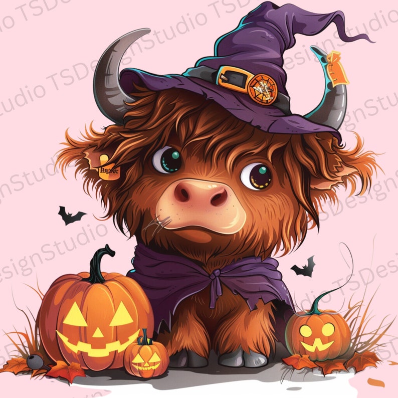 Highland Cow Halloween Clipart, High Quality Pngs, Highland Cow PNG ...