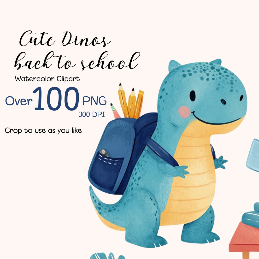 Dinosaur Back to School Clipart Collection, Teacher Pngs, Dinos PNG ...