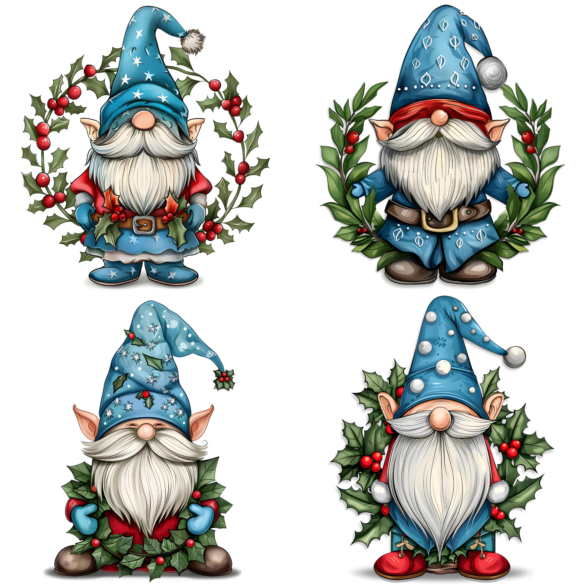 Watercolor Gnome Christmas Clipart, High Quality Pngs, Gnome PNG ...