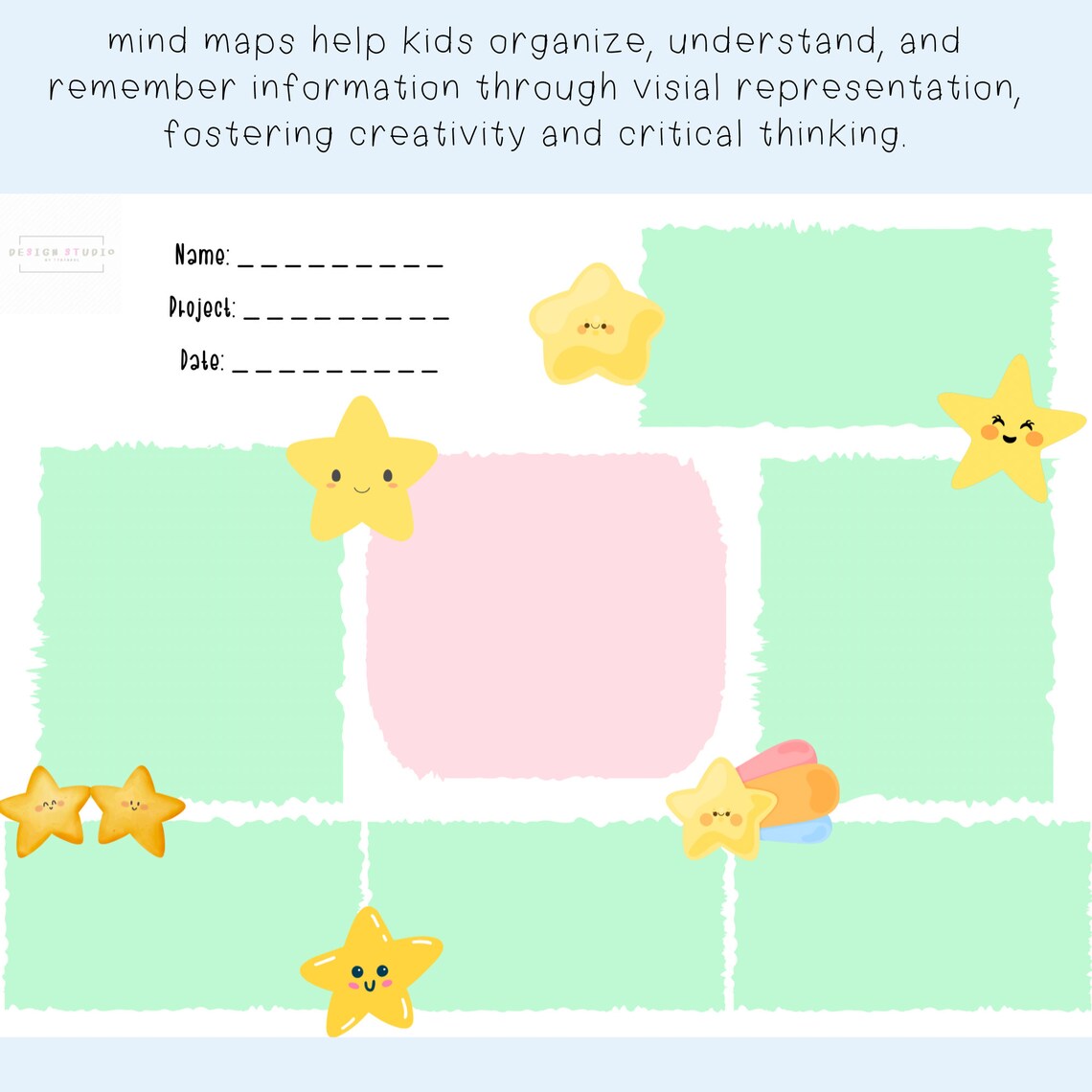 Mind Map Template for Kids, Printable Mind Map Planner, Study Guide ...