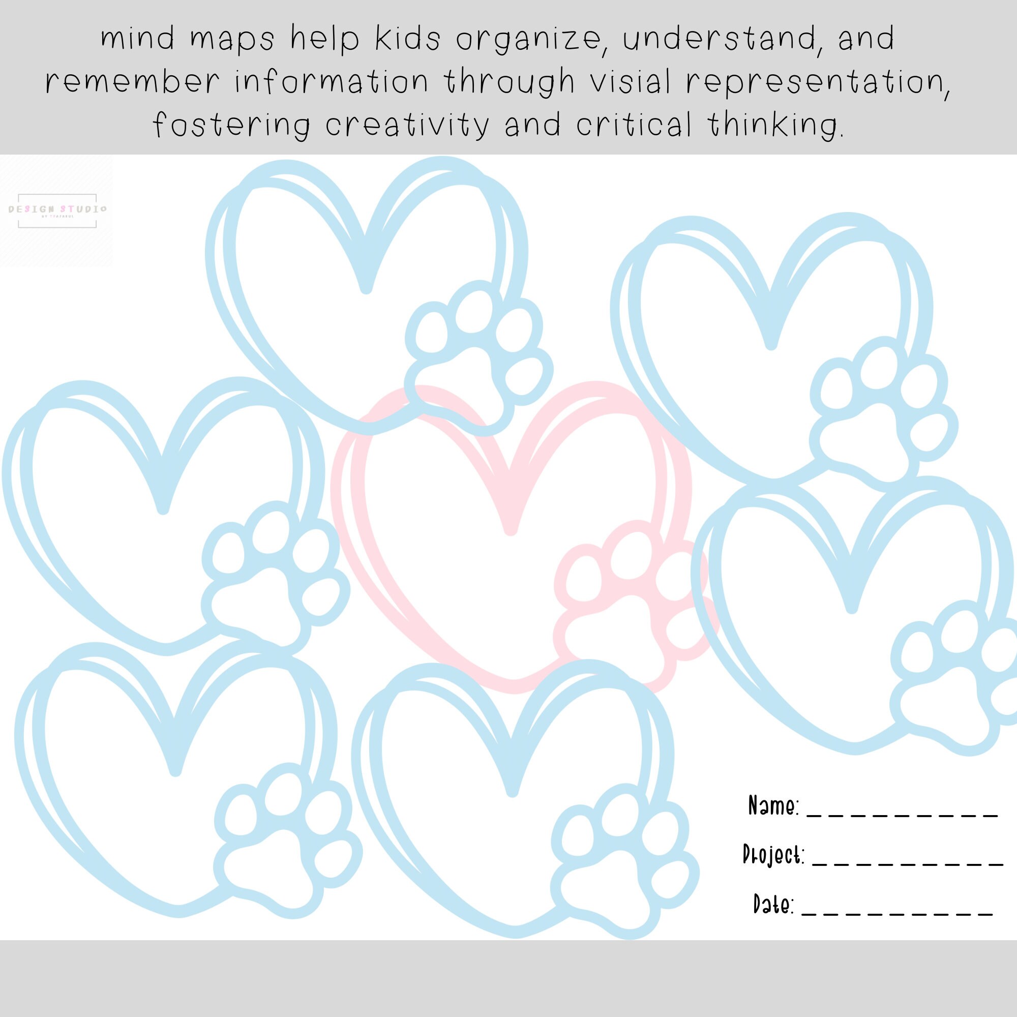 Mind Map Template for Kids, Printable Mind Map Planner, Study Guide ...