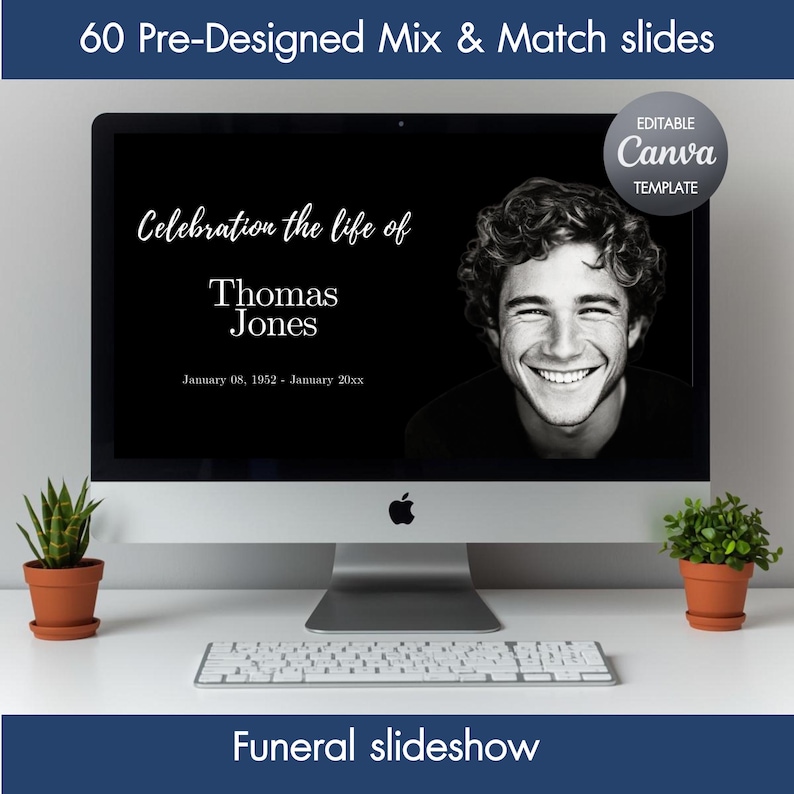 Memorial Service Slideshow, Funeral Photo Template, Elegant Powerpoint ...