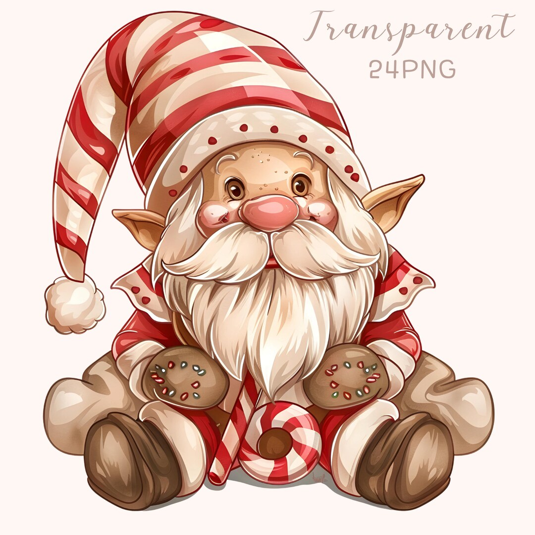 Watercolor Gnome Christmas Clipart, High Quality Pngs, Gnome PNG ...
