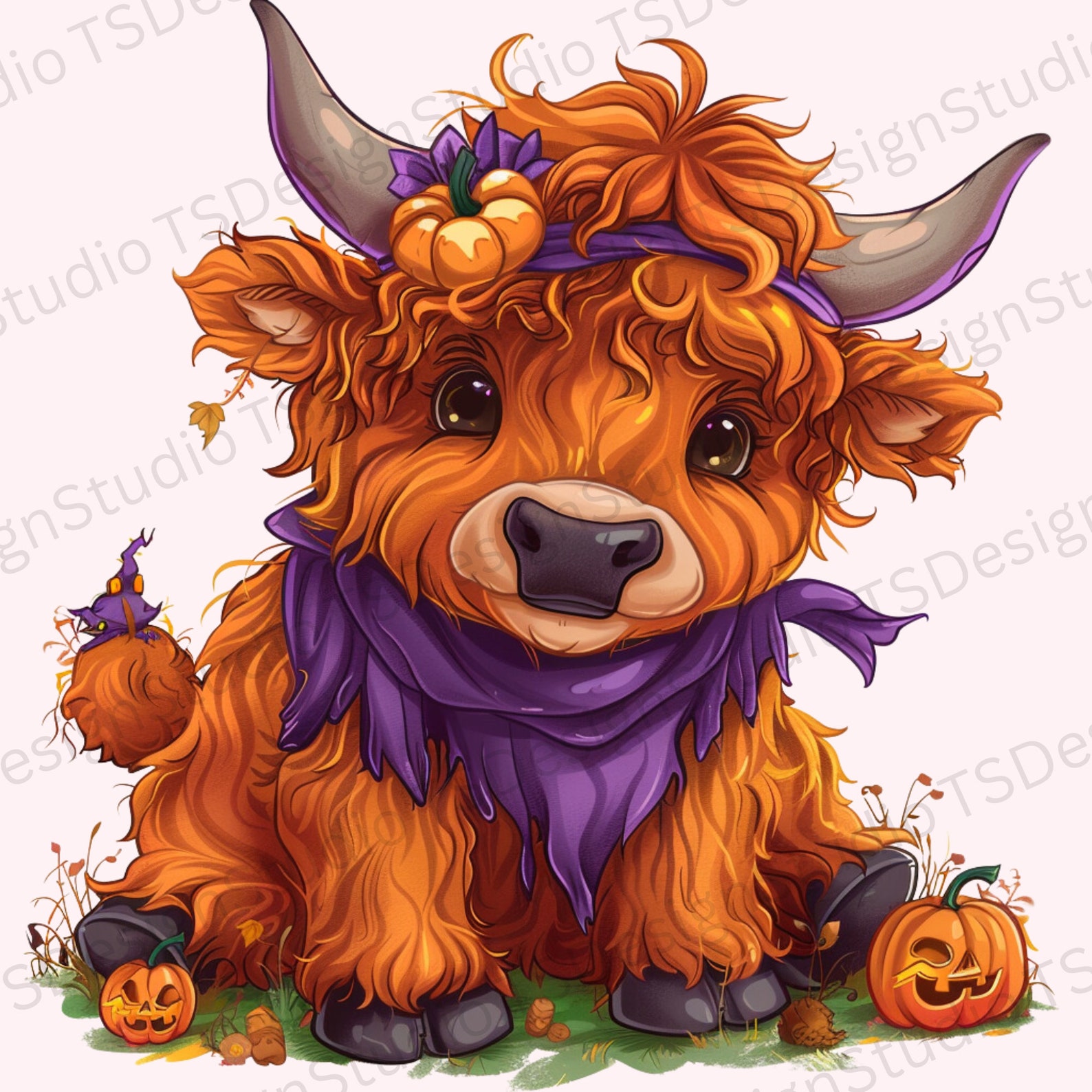 Highland Cow Halloween Clipart, High Quality Pngs, Highland Cow PNG ...