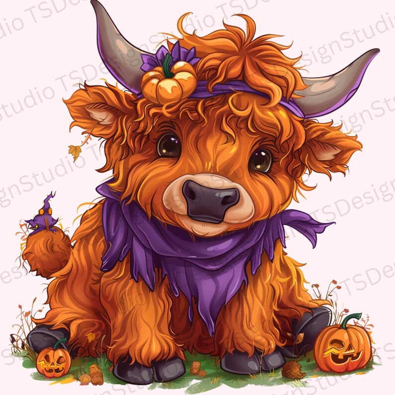 Highland Cow Halloween Clipart, High Quality Pngs, Highland Cow PNG ...