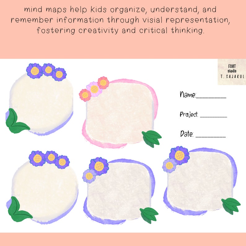 Mind Map Template for Kids, Printable Mind Map Planner, Study Guide ...