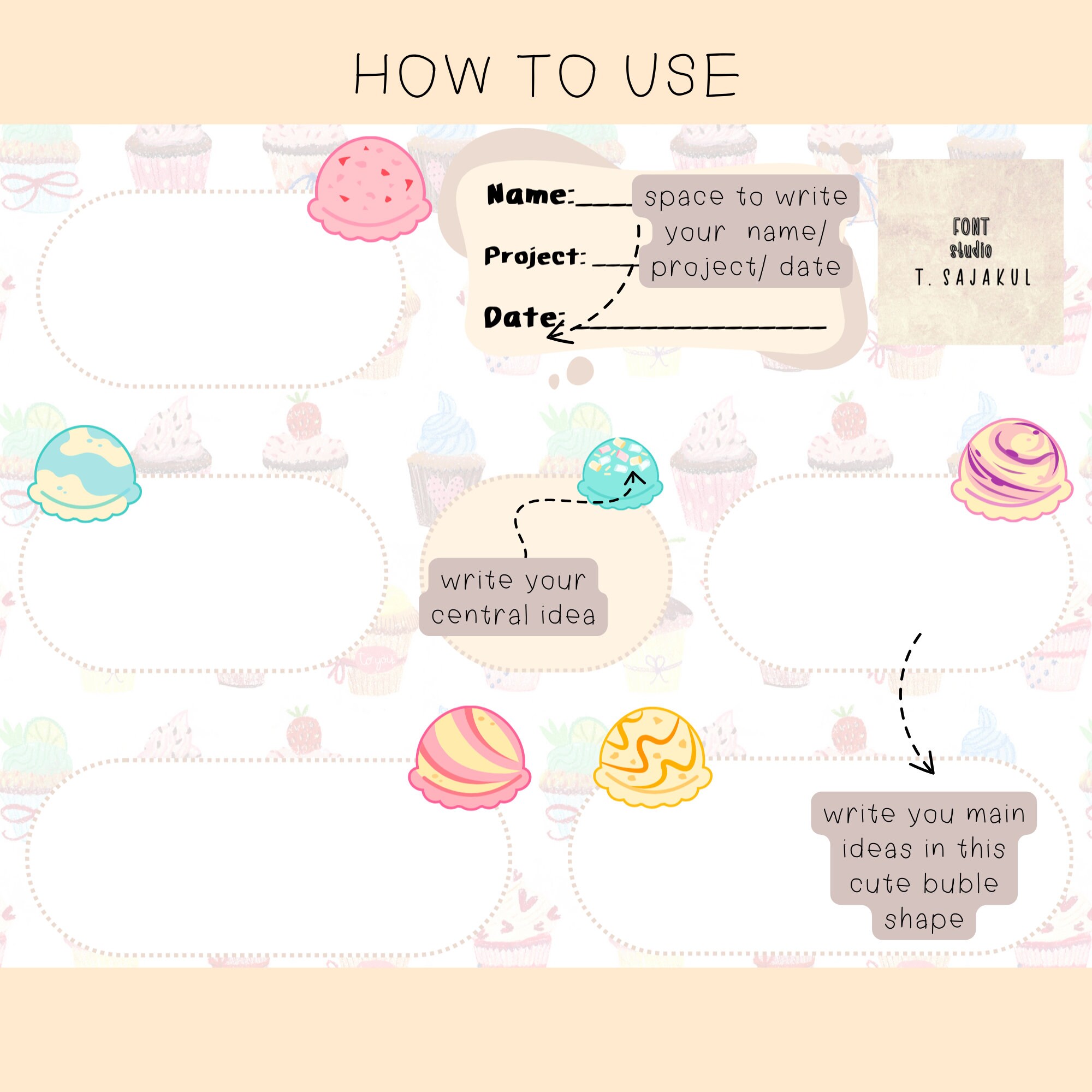 Mind Map Template for Kids, Printable Mind Map Planner, Study Guide ...