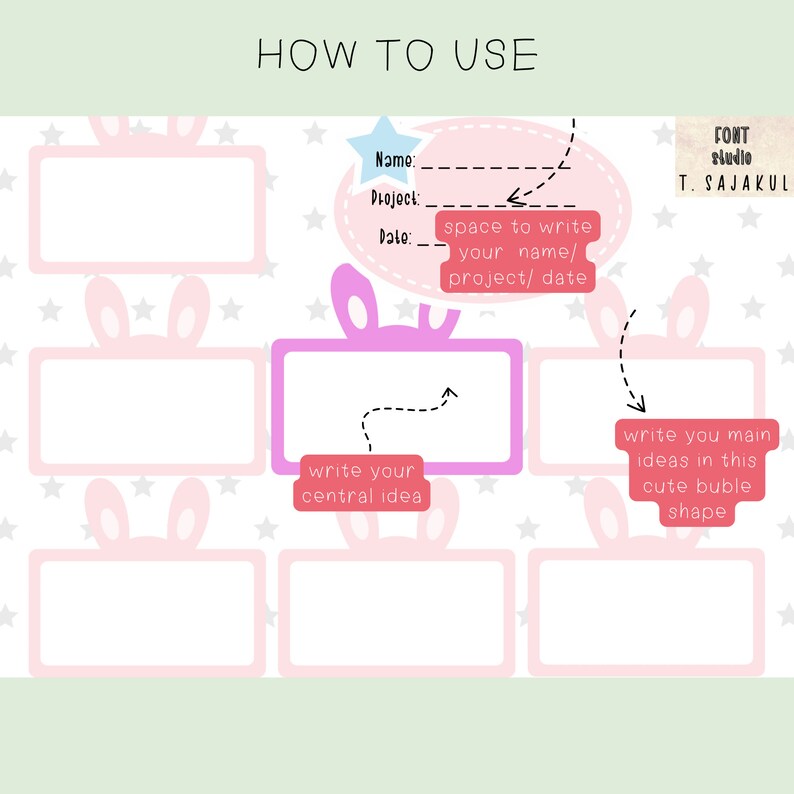 Mind Map Template for Kids, Printable Mind Map Planner, Study Guide ...