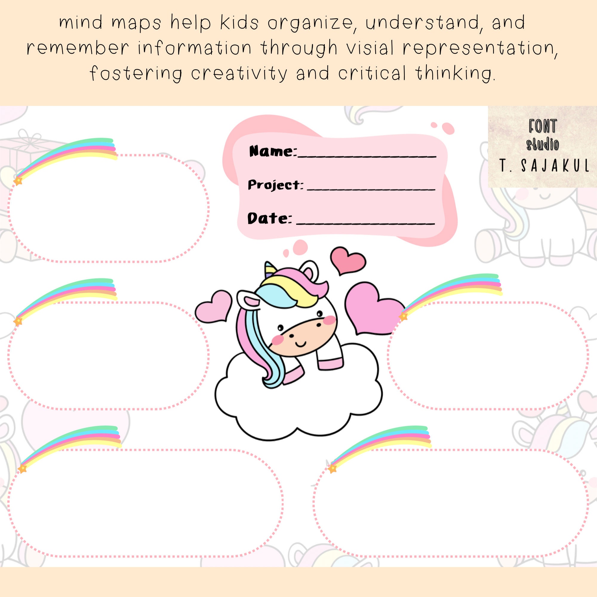 Mind Map Template for Kids, Printable Mind Map Planner, Study Guide ...