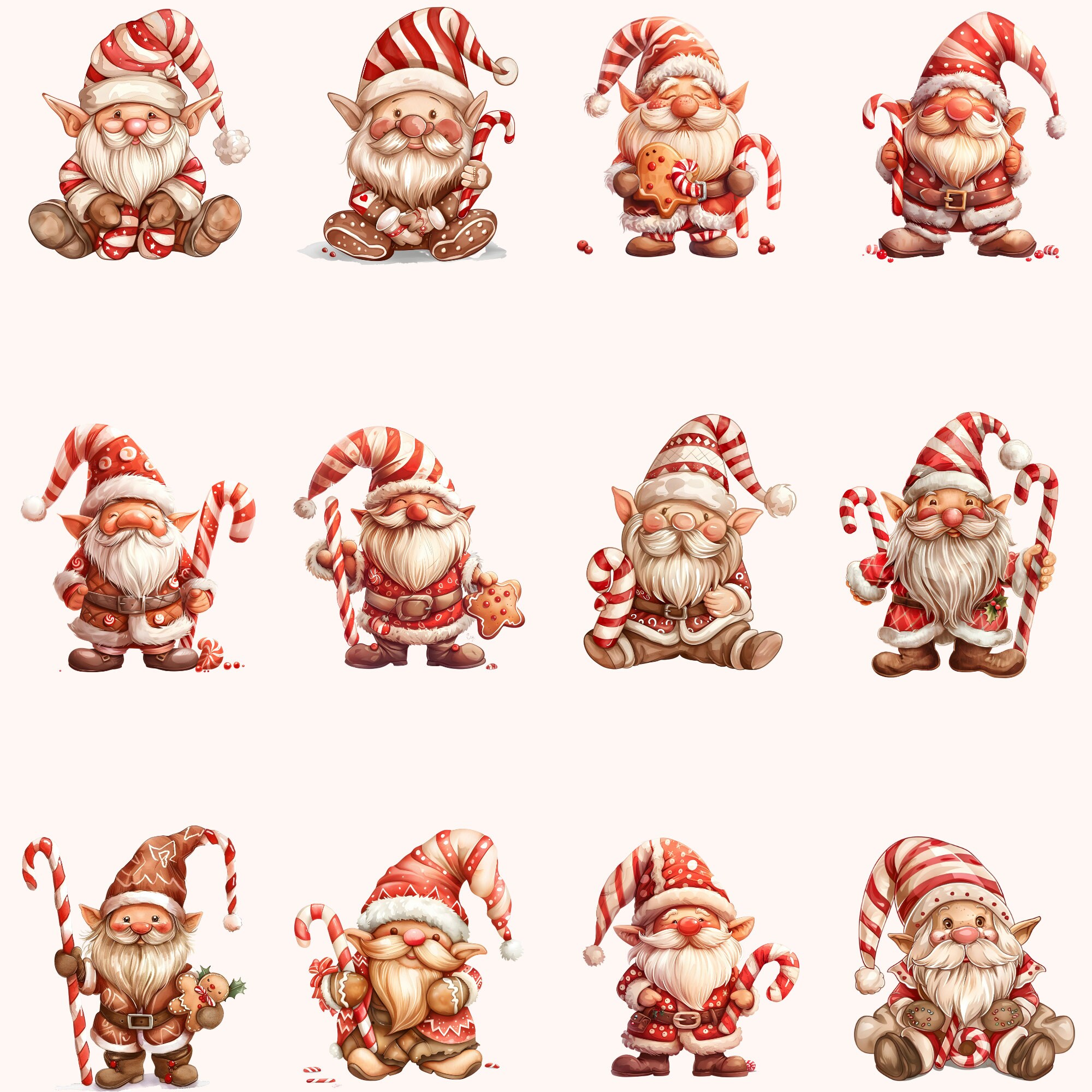 Watercolor Gnome Christmas Clipart, High Quality Pngs, Gnome PNG ...