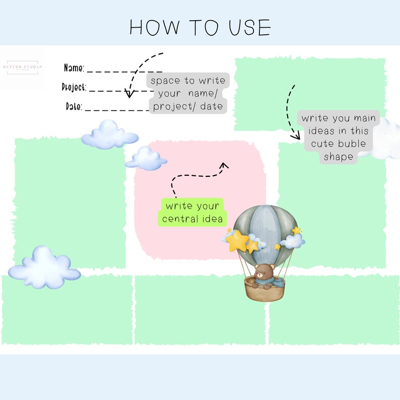 Mind Map Template for Kids, Printable Mind Map Planner, Study Guide ...