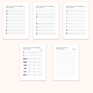 Handwritten Scribble Worksheets 15 Page, Hand Lettering Alphabet ABC ...