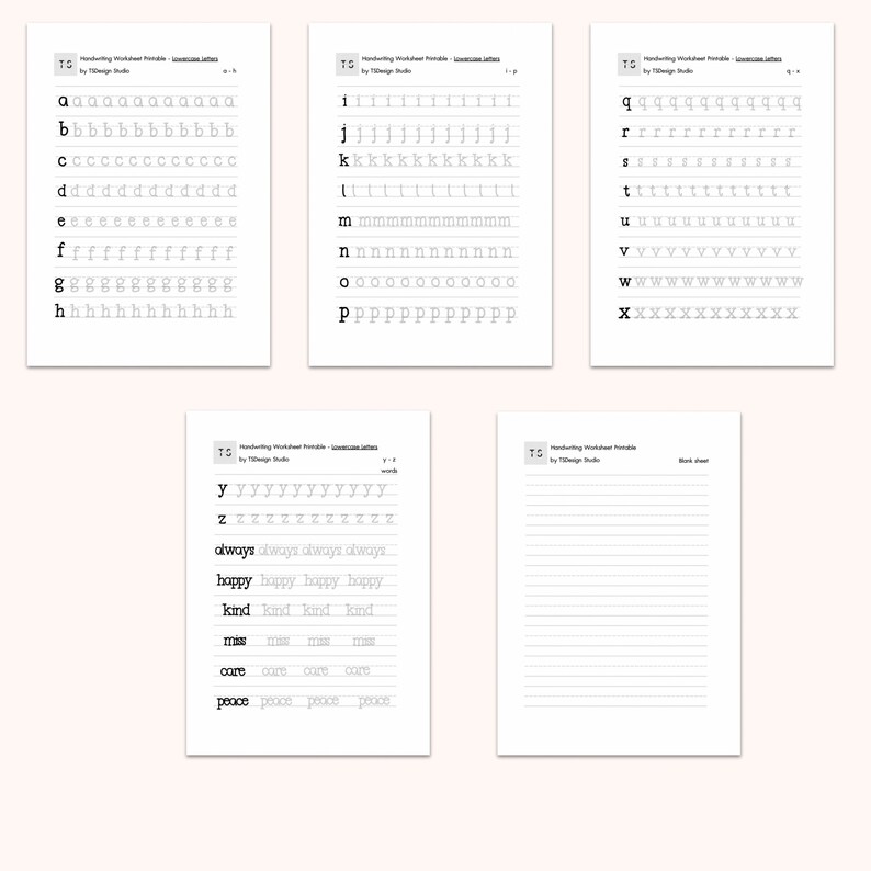 Handwritten Scribble Worksheets 15 Page, Hand Lettering Alphabet ABC ...