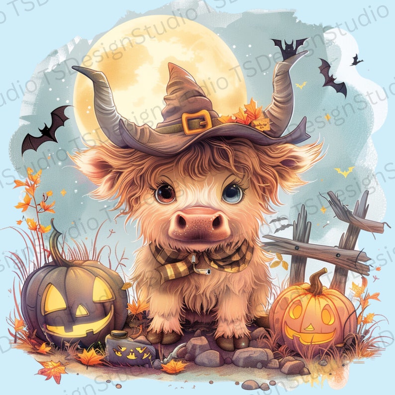 Highland Cow Halloween Clipart, High Quality Pngs, Highland Cow PNG ...