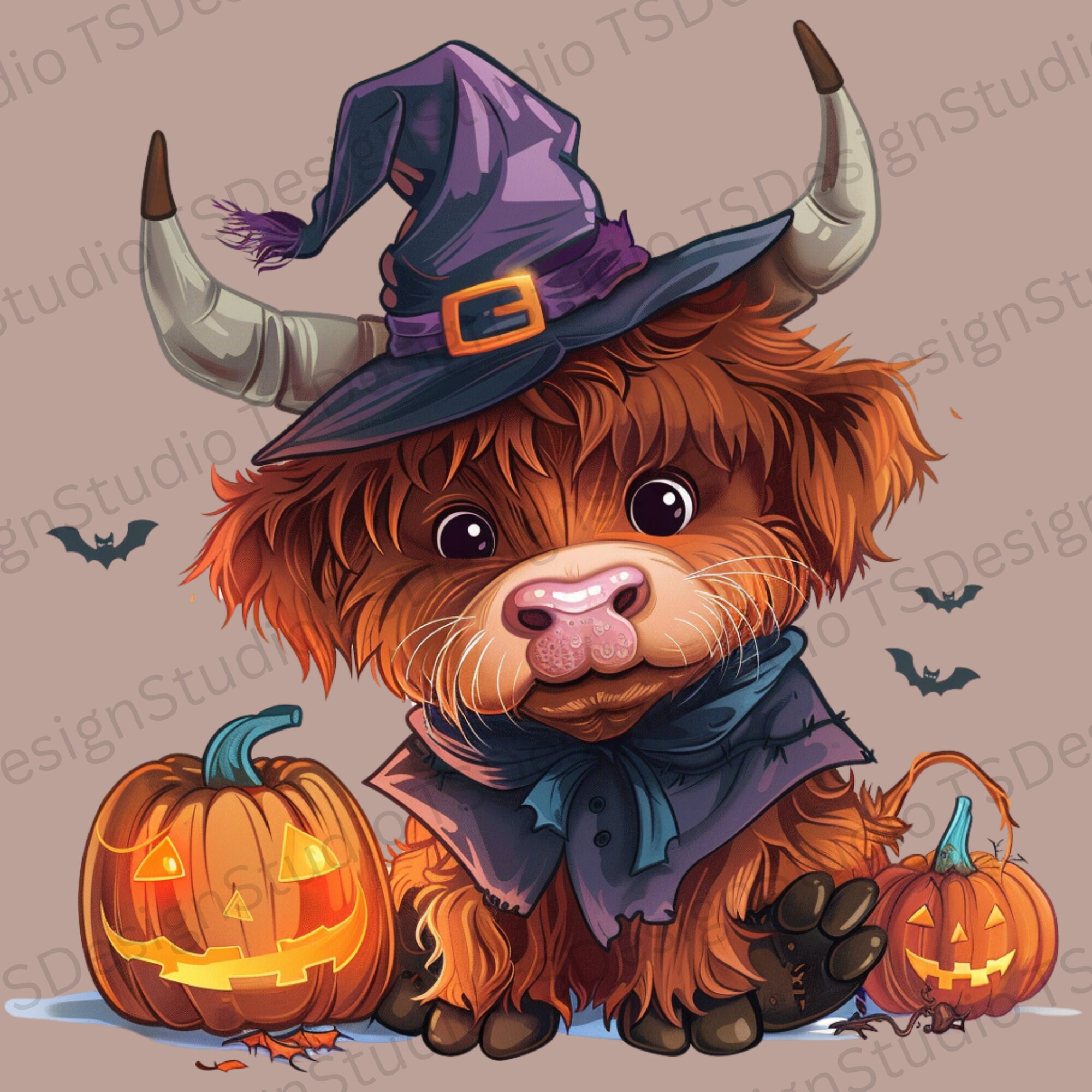 Highland Cow Halloween Clipart, High Quality Pngs, Highland Cow PNG ...