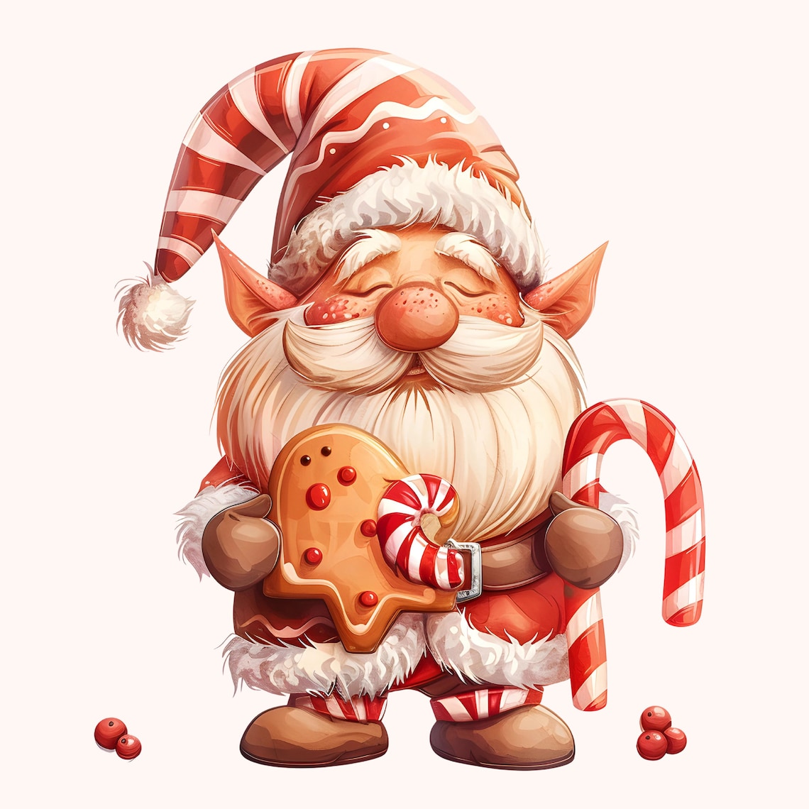 Watercolor Gnome Christmas Clipart, High Quality Pngs, Gnome PNG ...
