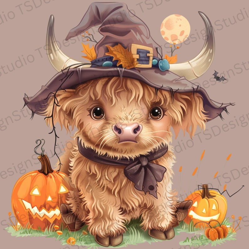 Highland Cow Halloween Clipart, High Quality Pngs, Highland Cow PNG ...