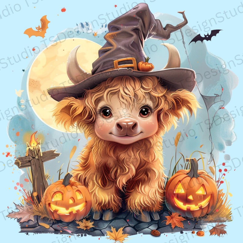 Highland Cow Halloween Clipart, High Quality Pngs, Highland Cow PNG ...