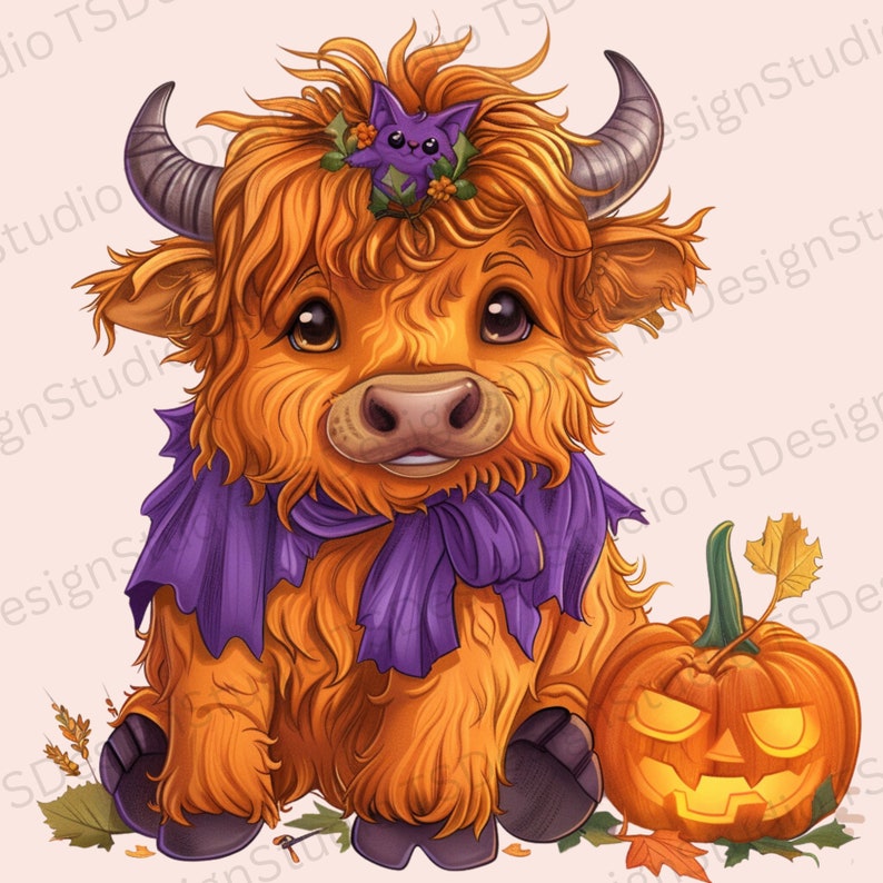 Highland Cow Halloween Clipart, High Quality Pngs, Highland Cow PNG ...
