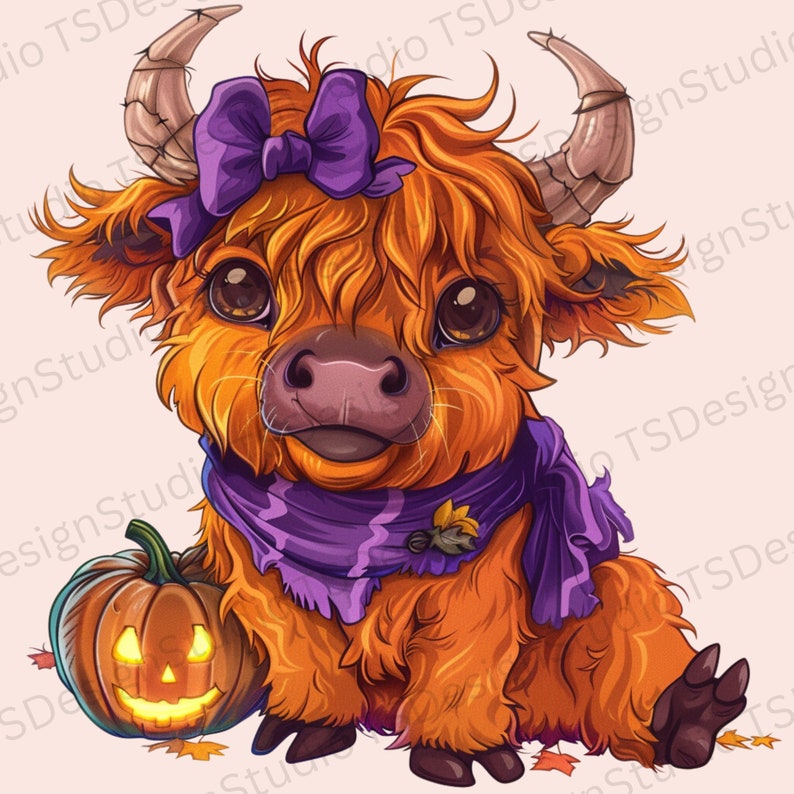 Highland Cow Halloween Clipart, High Quality Pngs, Highland Cow PNG ...
