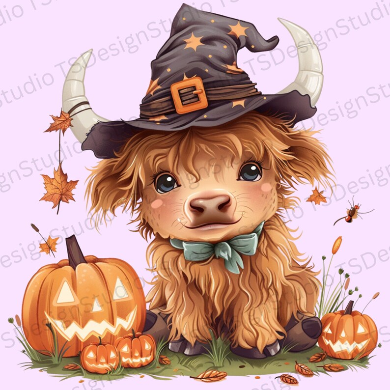 Highland Cow Halloween Clipart, High Quality Pngs, Highland Cow PNG ...
