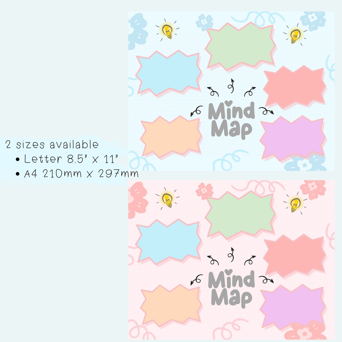 Mind Map Template, Printable Mind Map Planner, Study Guide Template ...