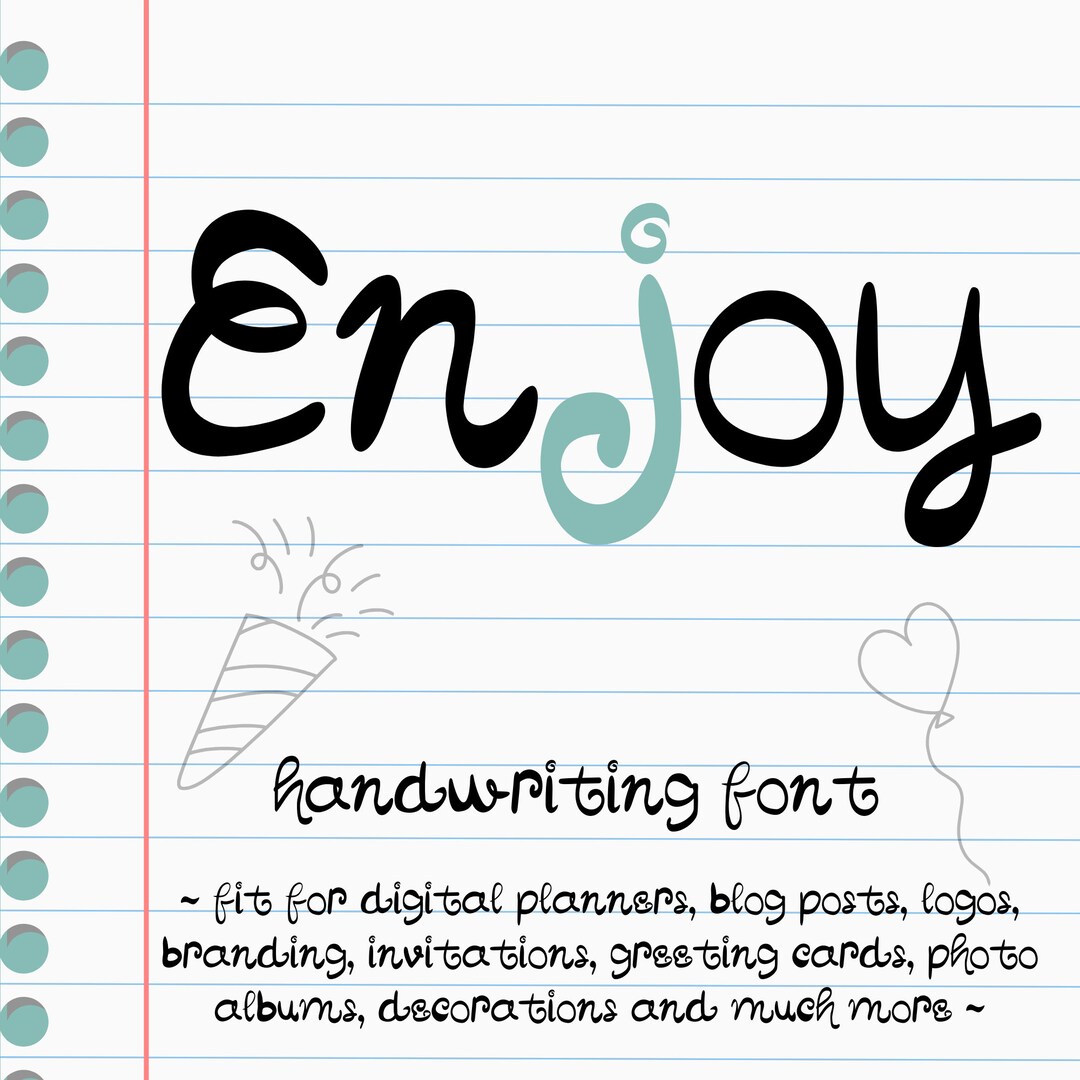 Enjoy Cursive Font Whimsical Handwriting Font, Neat Handwritten ...