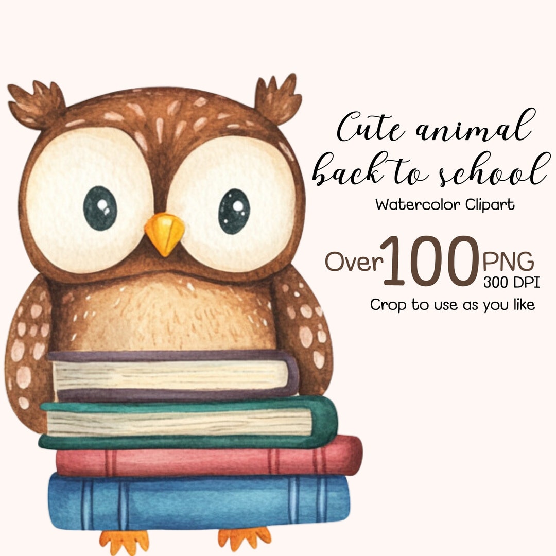 Animal Back to School Clipart Collection, Back to School Pngs, Animal ...