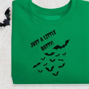 Just a Little Batty, Witch, Brooms, Halloween, Spooky, Family Holiday ...