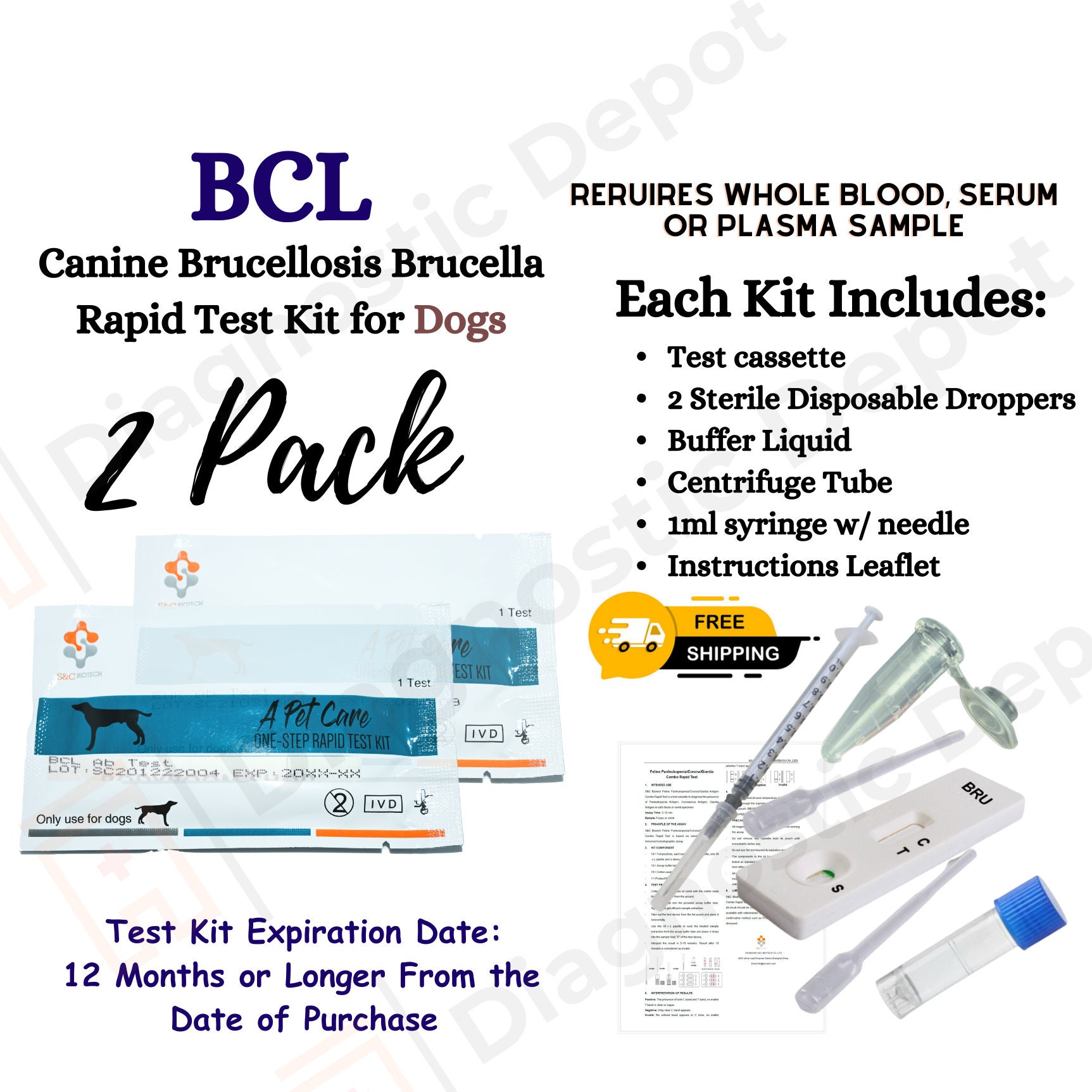 Canine BRUCELLOSIS Antibody Rapid Home TEST Kit BCL - Etsy