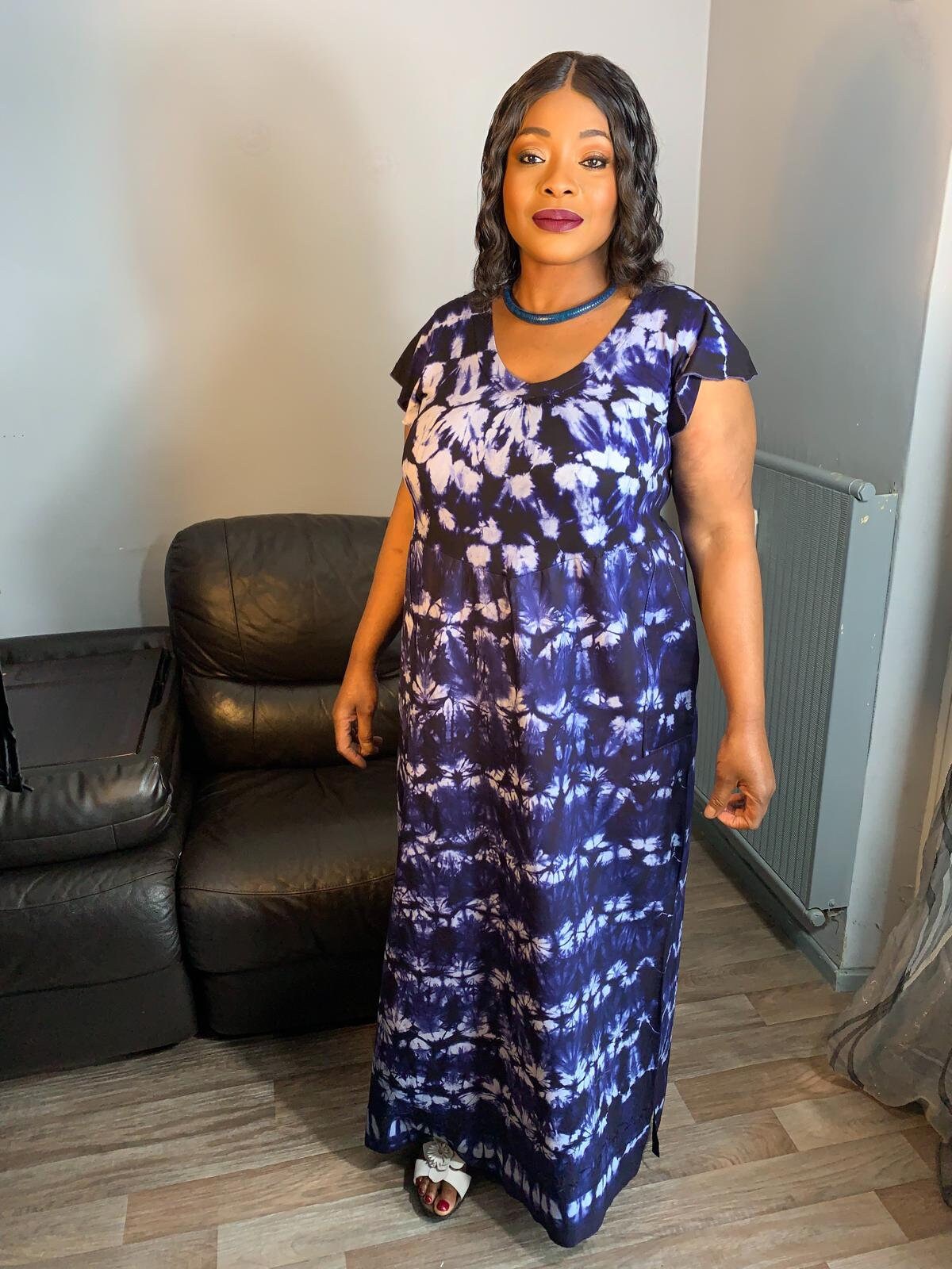 Adiré Indigo Tye and Dye T-shirt Dress - Etsy