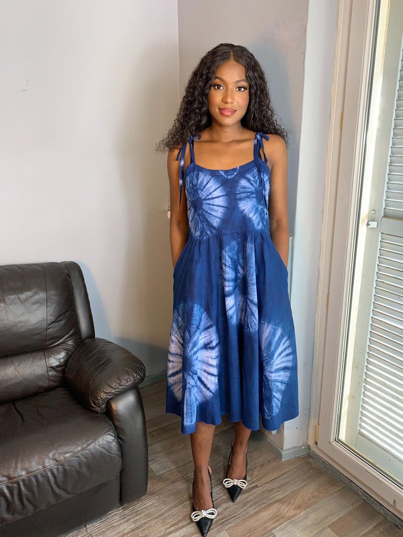 Indigo Blue Tye and Dye Batik Princess Dress. - Etsy