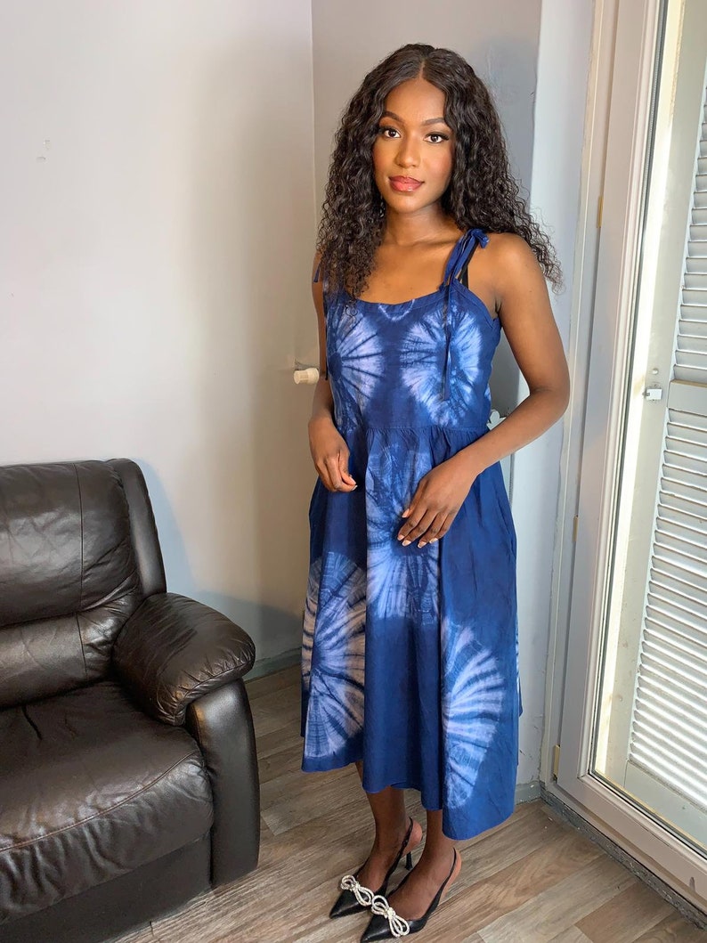 Indigo Blue Tye and Dye Batik Princess Dress. - Etsy
