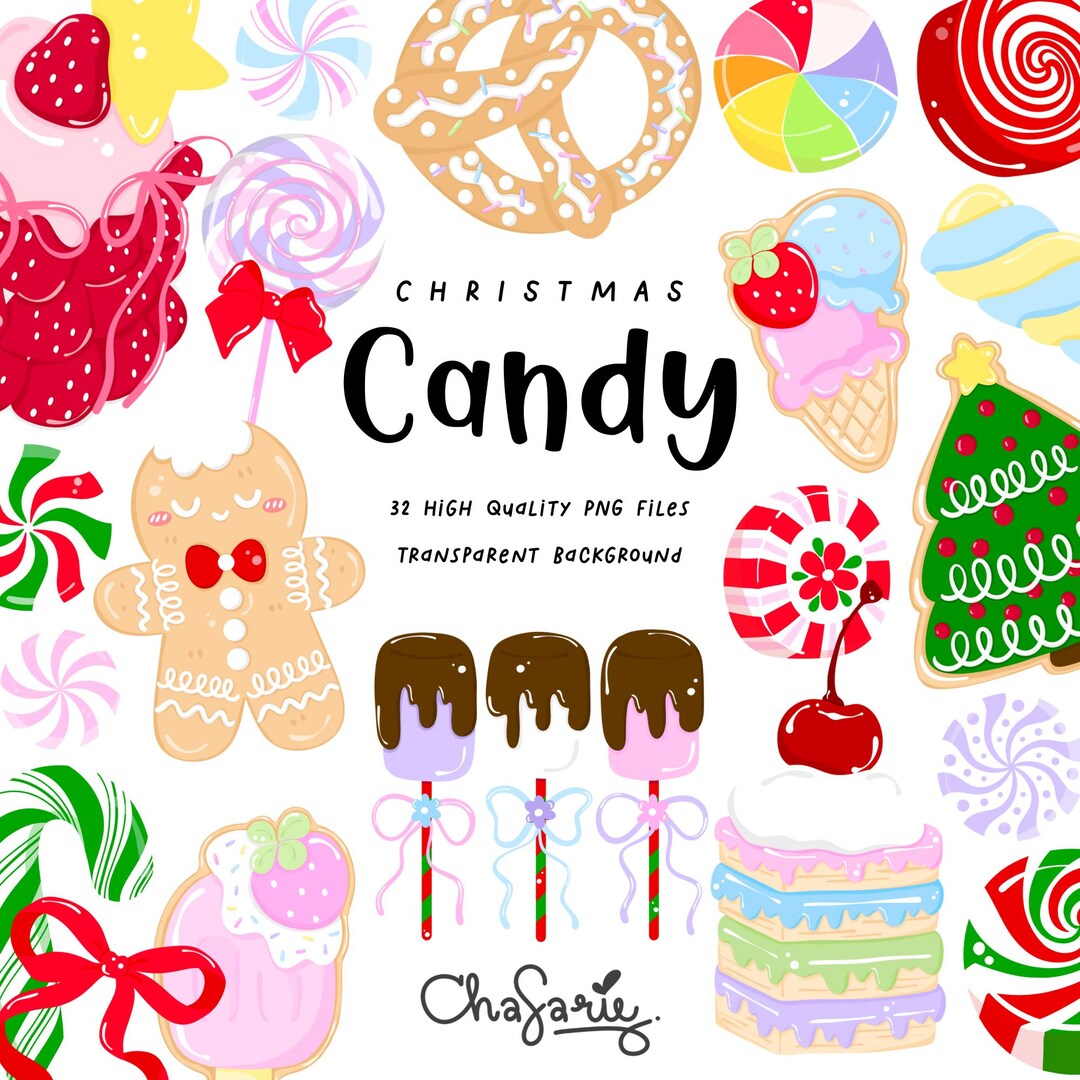 Christmas Candy Clipart Set, Holiday Sweets PNG (digital Download) - Etsy
