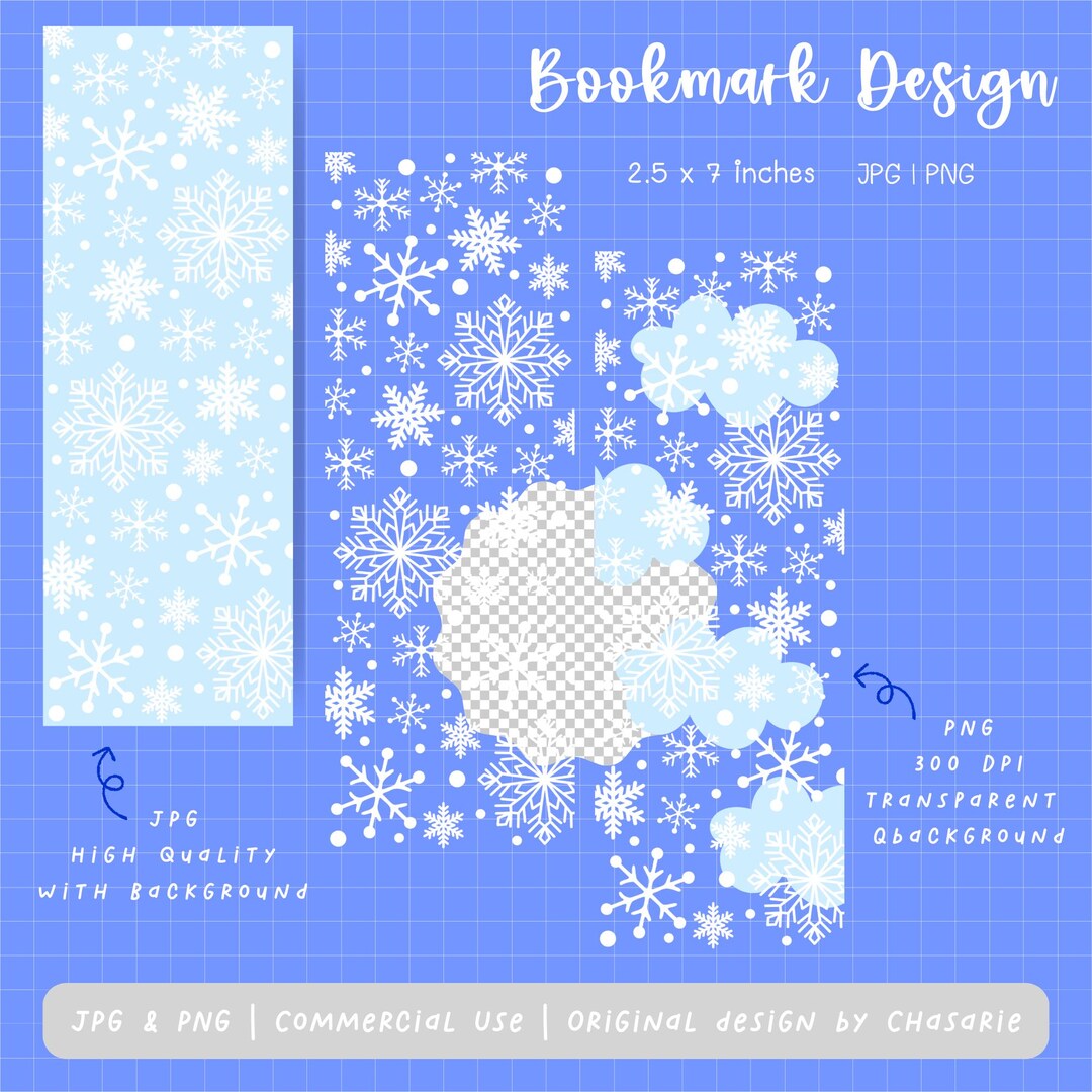 Snowflake Winter Bookmark Design PNG, Cute Snowflakes Christmas ...