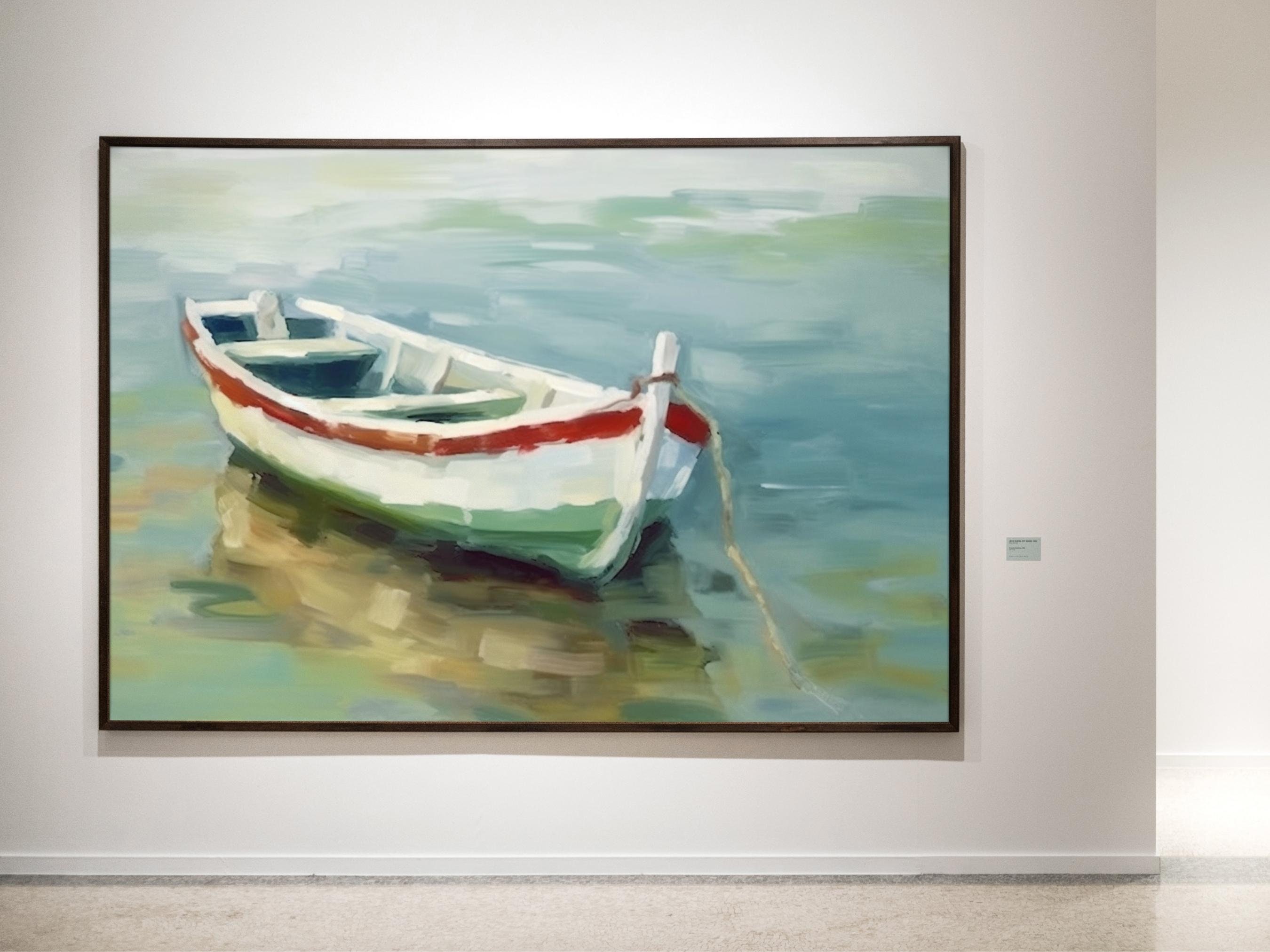 Boat Oil Painting, Small Boat Printable Art, Boat Wall Art, Coastal ...