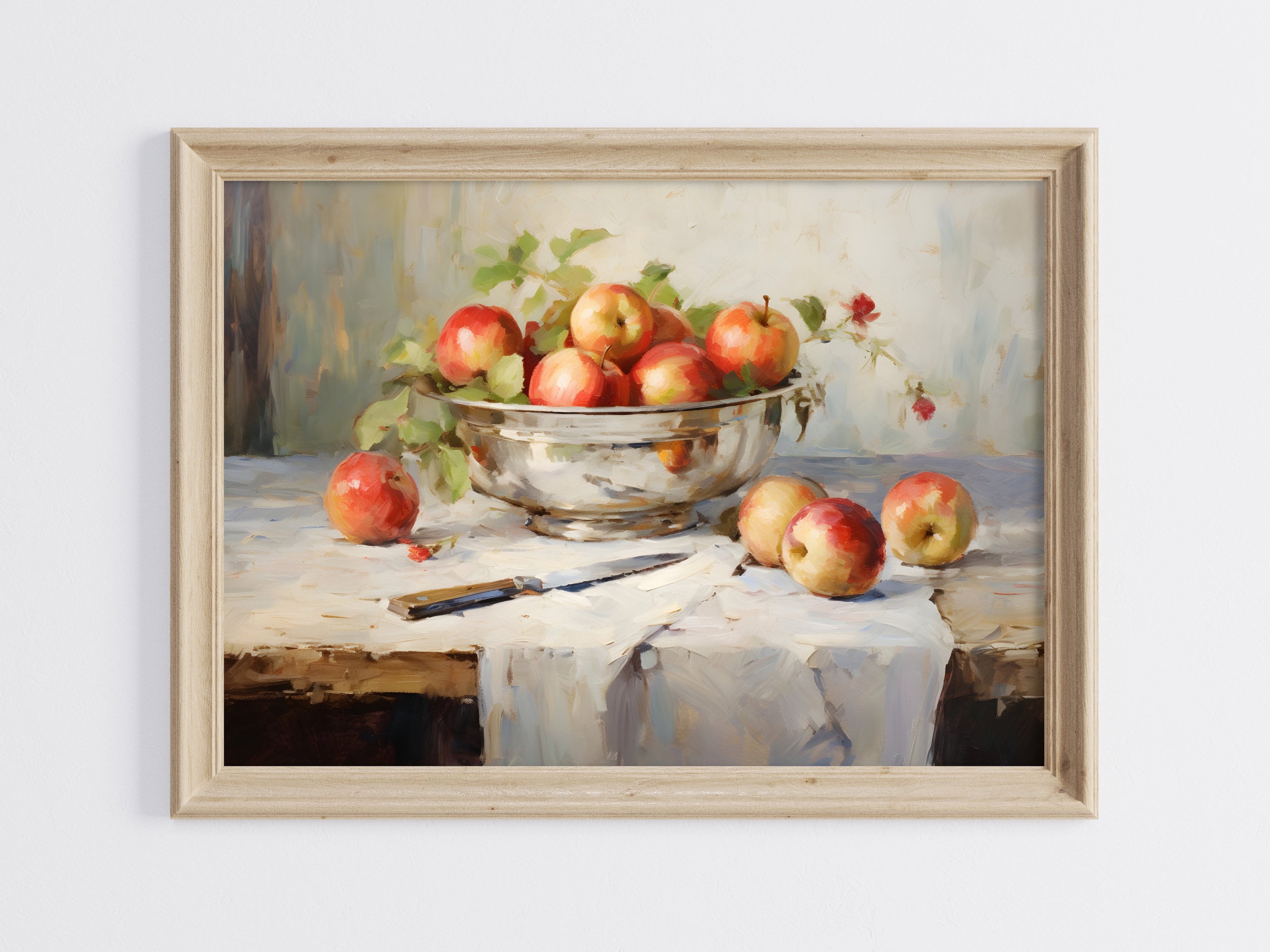 Apples Still Life Printable Art, Apple Oil Painting, Vintage Oil ...