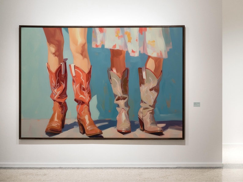 Cowgirl Boot Art Print, Cowgirl Boot Painting, Western Boot Painting ...