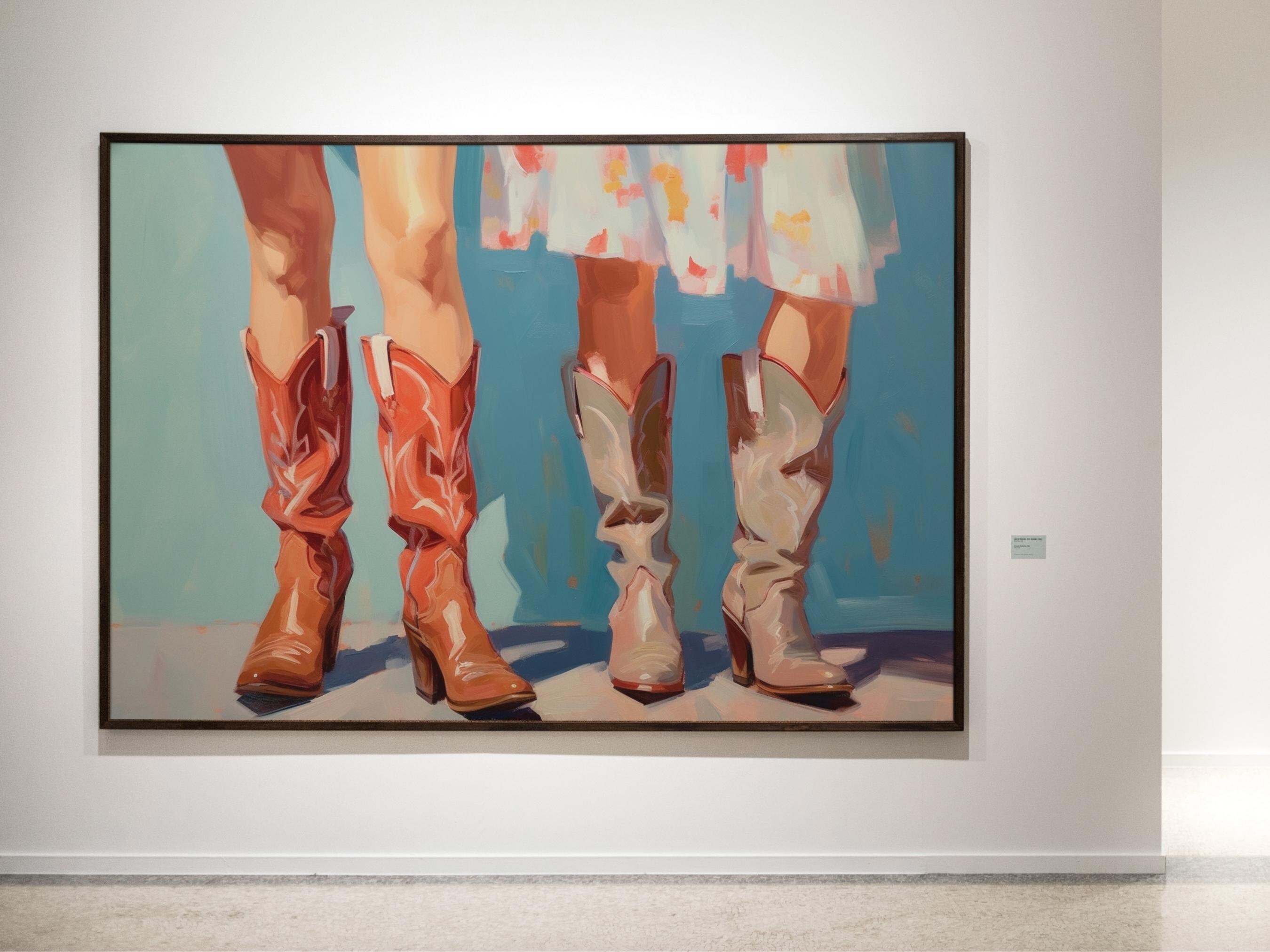 Cowgirl Boot Art Print, Cowgirl Boot Painting, Western Boot Painting ...