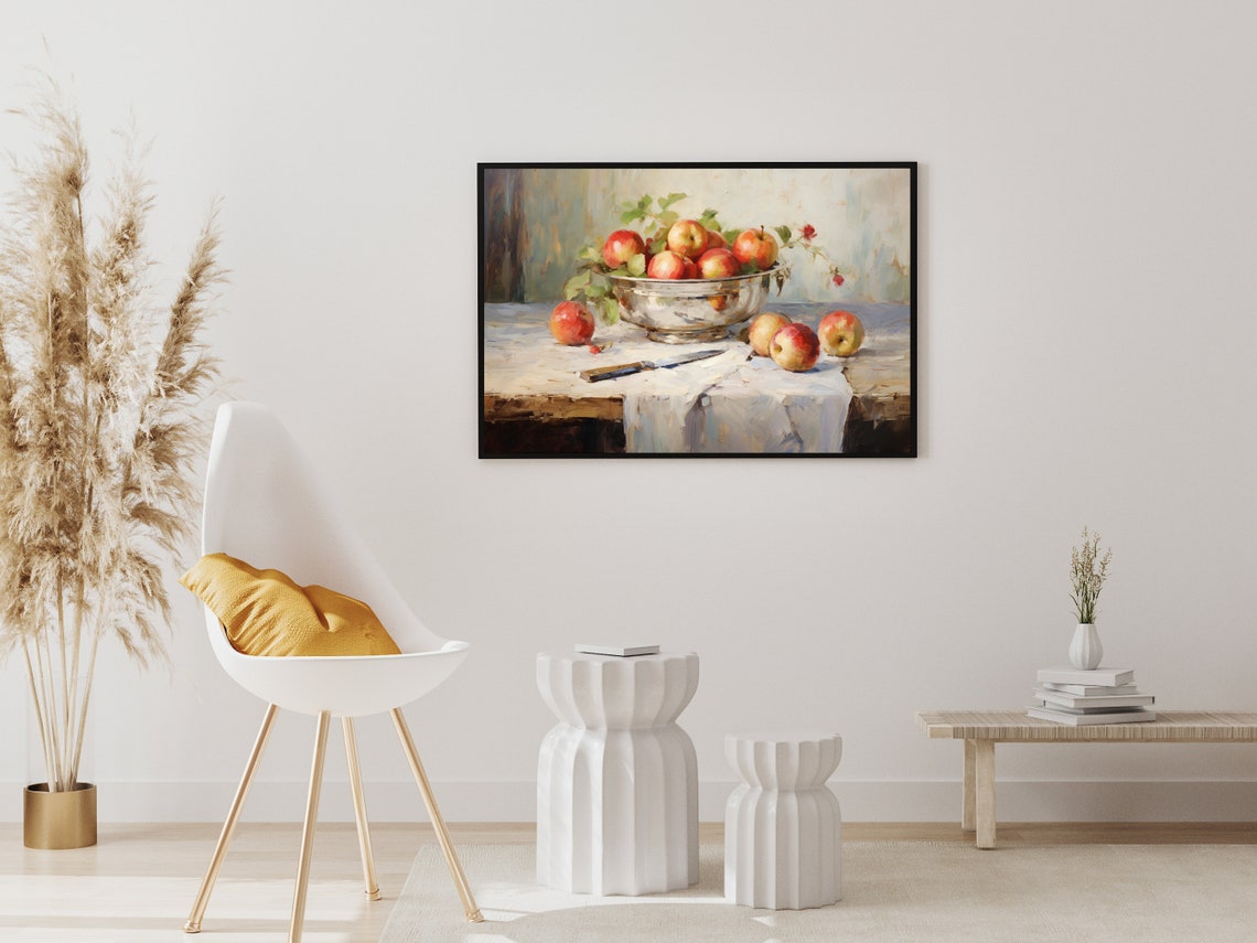 Apples Still Life Printable Art, Apple Oil Painting, Vintage Oil ...