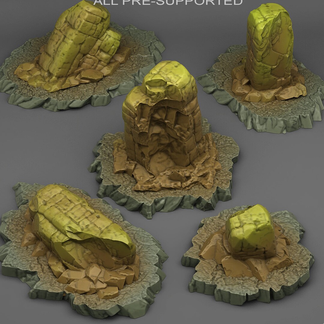 Tabletop Miniature Figure ancient Ruins Jungle for 28 Mm Scale ...