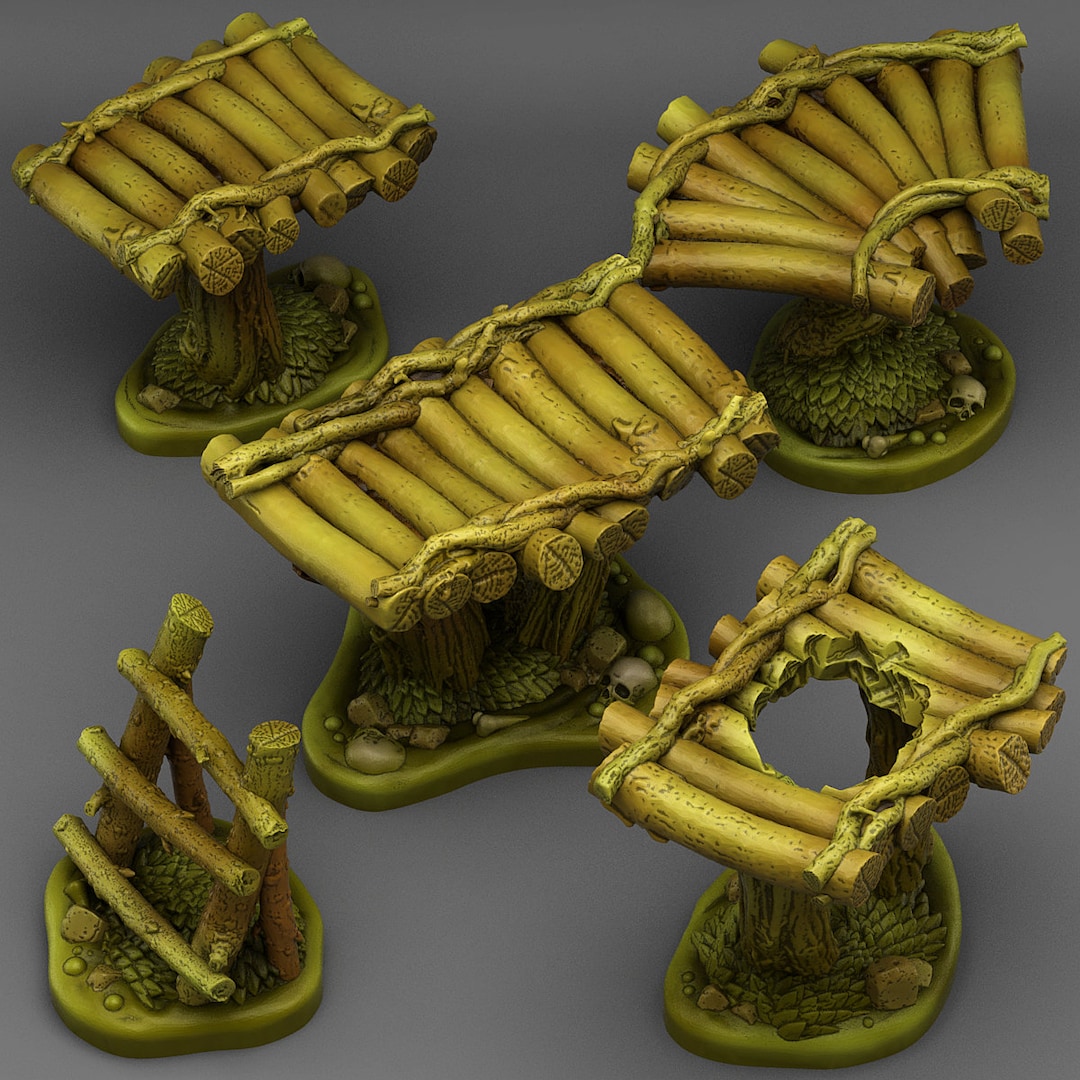 Tabletop Miniature Figure "swamp Modular Bridges" for 28 Mm Scale ...