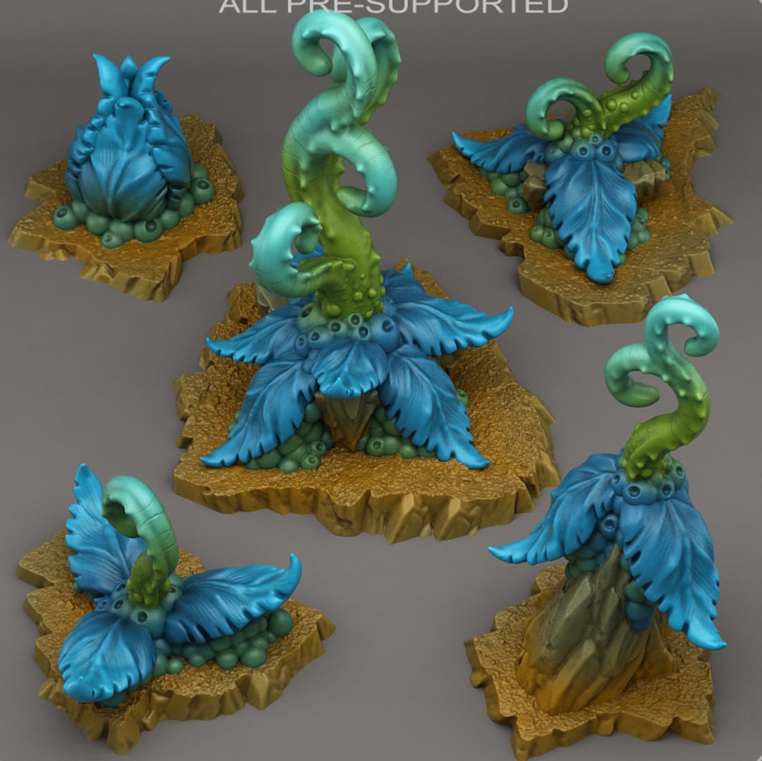 Tabletop Miniature Figure alien Tentacle Plants for 28 Mm Scale ...
