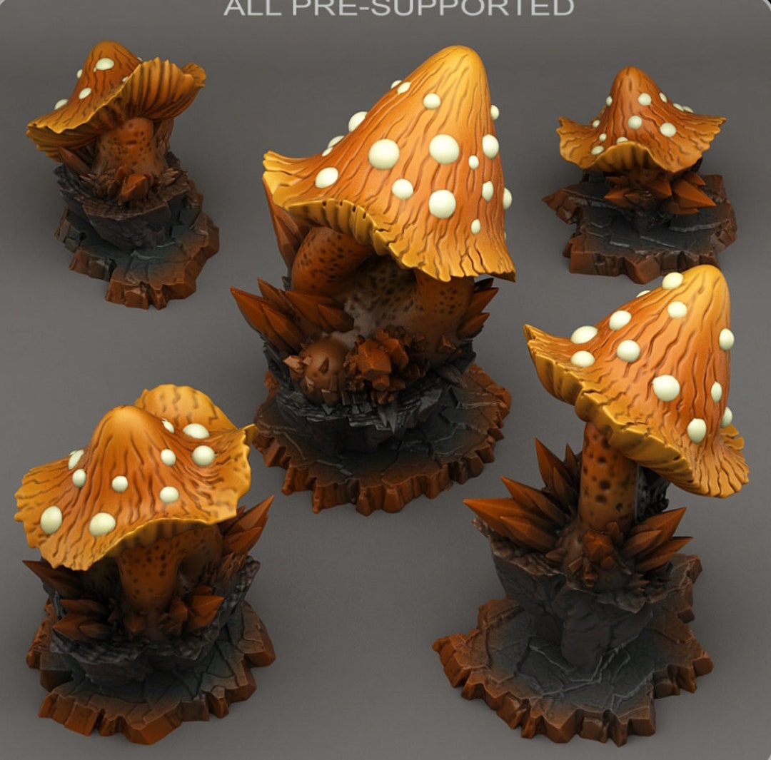 Tabletop Miniature Figure "dangerous Mushrooms" for 28 Mm Scale ...