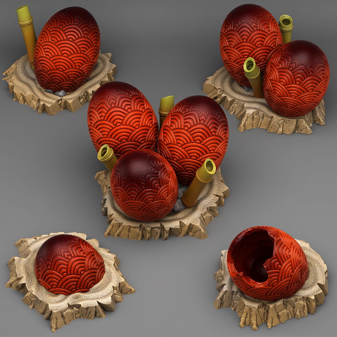 Tabletop Miniature Figure "asian Dragon Eggs" for 28 Mm Scale ...