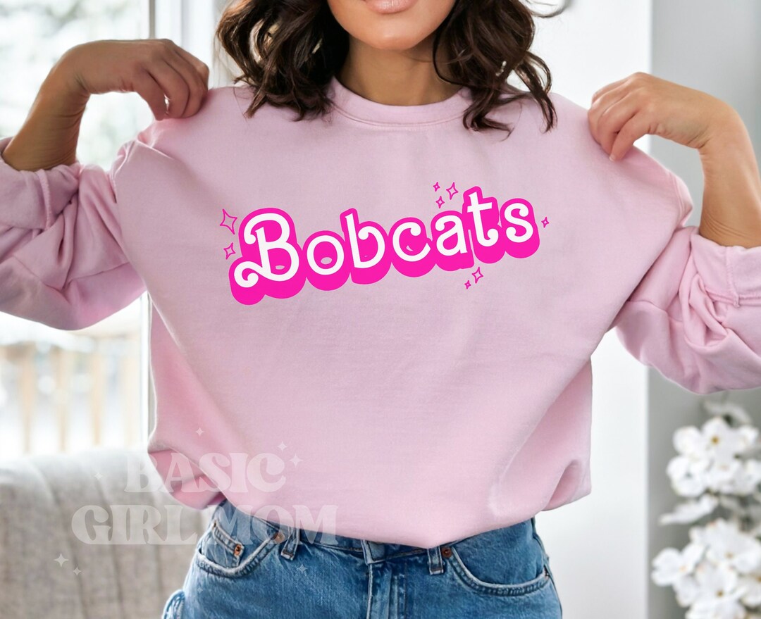 Pink Out Retro Bobcats Mascot Crewneck Sweatshirt Pink Out Football ...